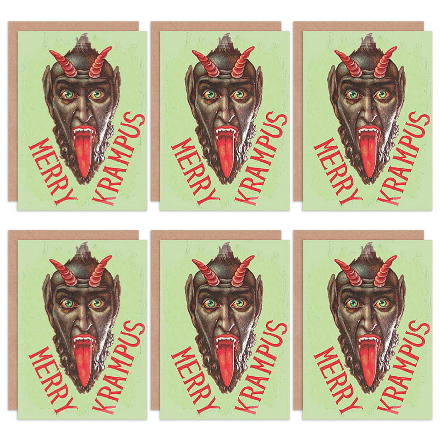 Christmas Cards Krampus Anti Santa Funny Devil Merry Krampus Blank ...