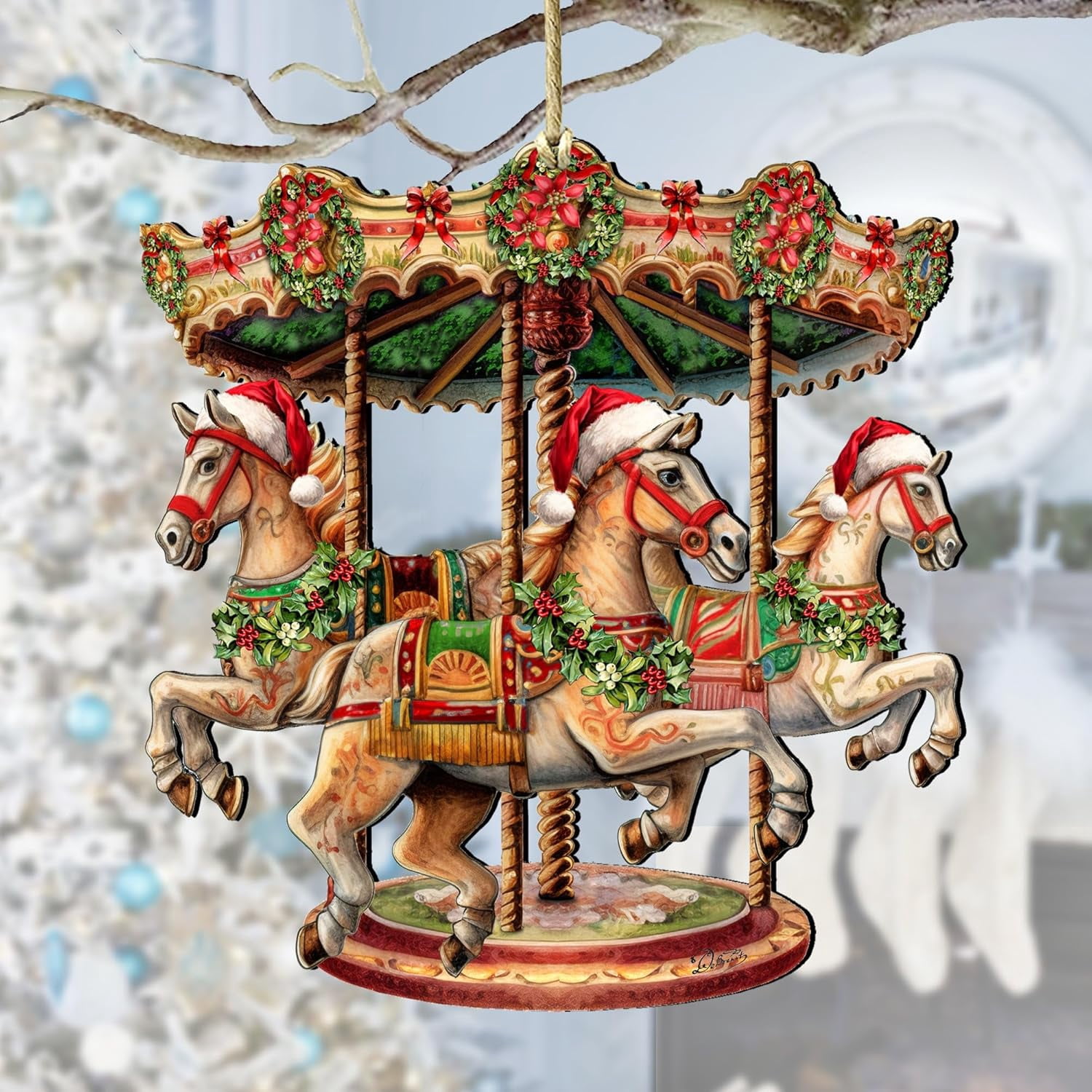 Christmas Carousel Wooden Ornaments by G. Debrekht | Christmas Décor ...