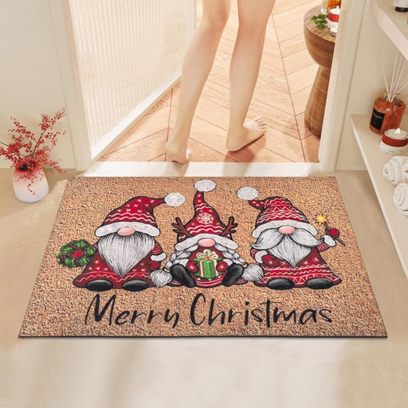 Christmas Carpet Cartoon Dwarf Door Mat Red Santa Claus Floor Mat ...