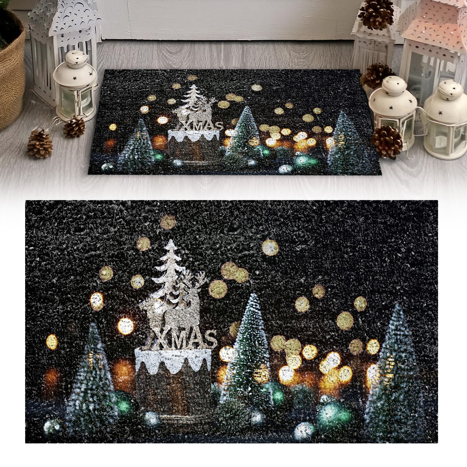 Christmas Carpet Snowflake Tree|Festive Christmas Area Rug Red Santa ...