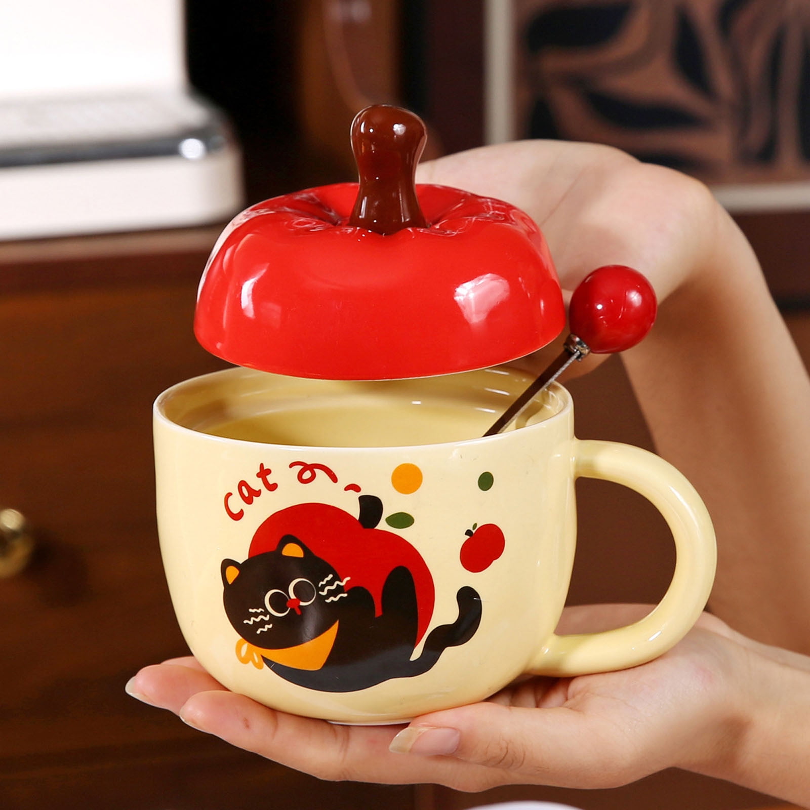 Christmas Cartoon Ceramic Mug Holiday Themed Cute Hot Drink Cup For ...
