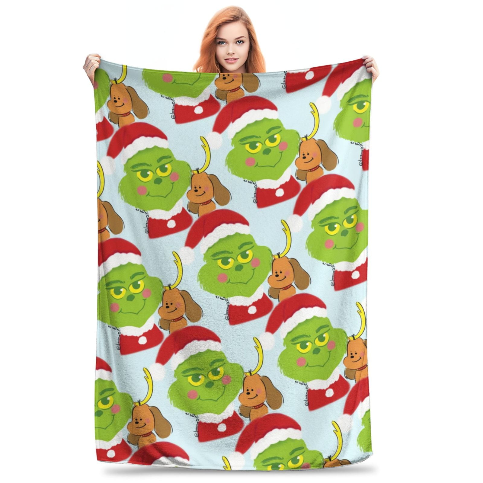 Christmas Cartoon Grinch Blanket Super Soft Throw Blanket Lightweight ...
