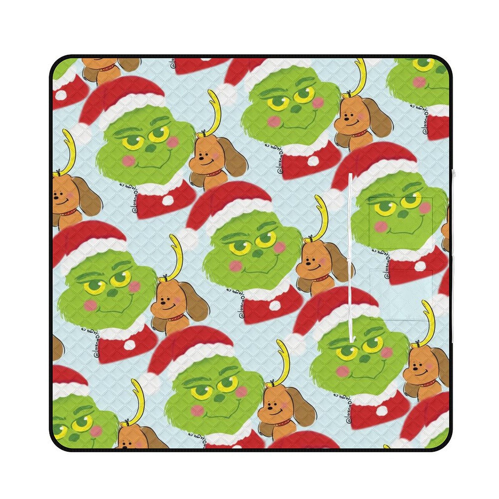 Christmas Cartoon Grinch Extra Large Picnic Outdoor Blanket,78 x 78 ...