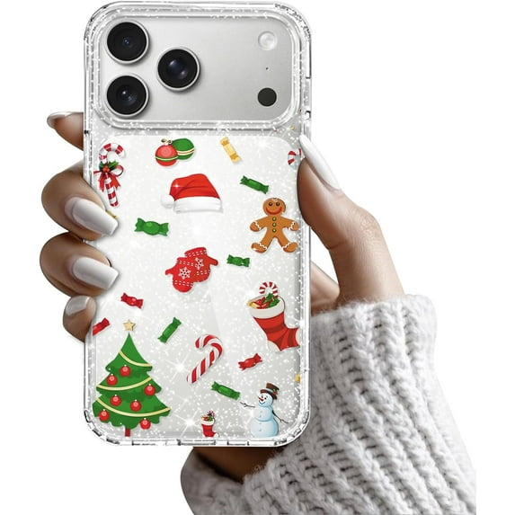 Christmas Case Compatible with for iPhone 17 Pro 6.3'', Cute Clear ...