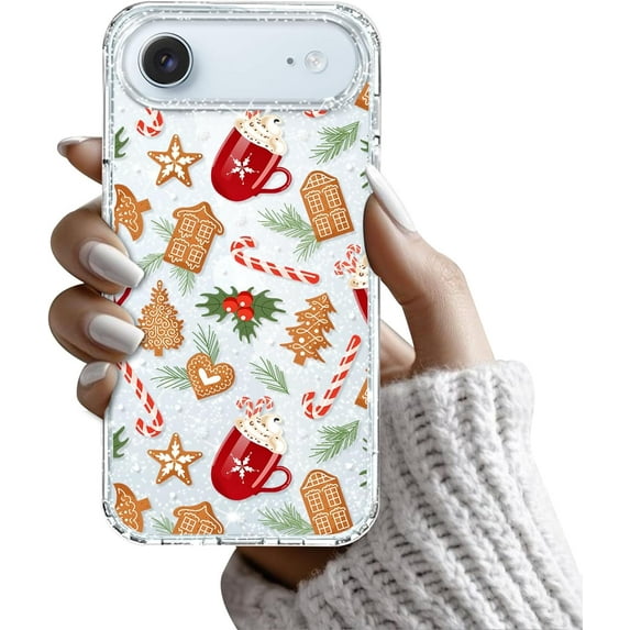 Christmas Case Compatible with for iPhone Air 6.5'', Cute Clear Glitter ...