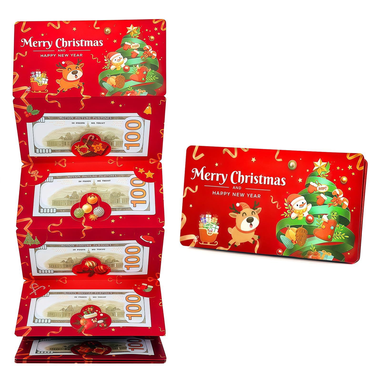 Christmas Cash Gift Card Holder Foldable Wallet With Strap For Children ...