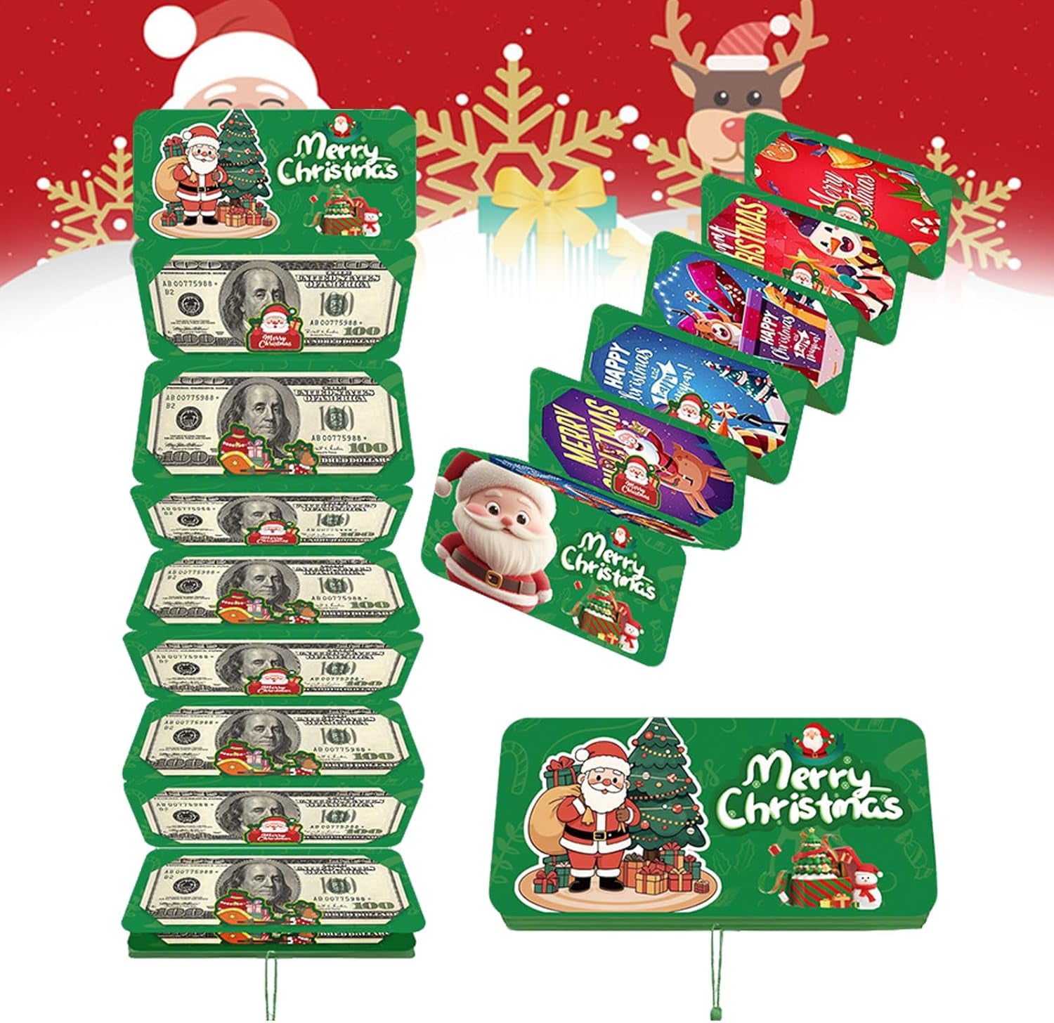 Christmas Cash Gift Envelope, 2026 New Creative Money Holder with 10 ...