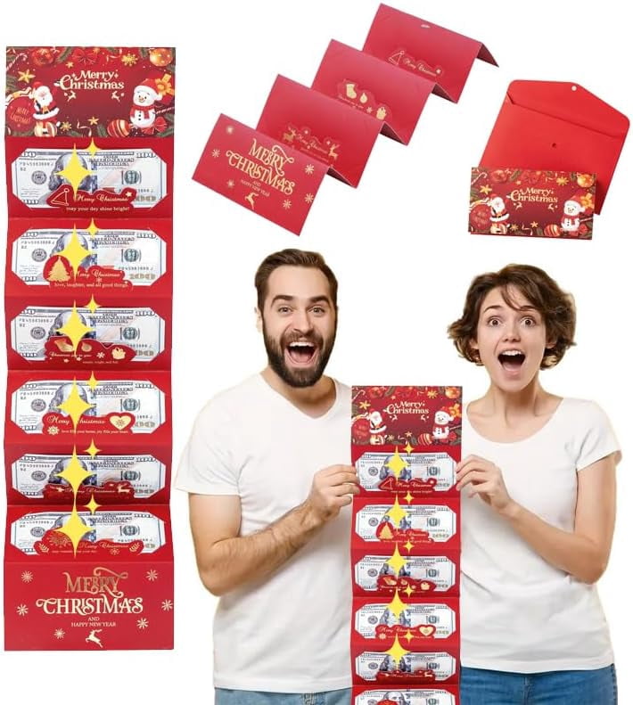 Christmas Cash Gift Envelope, Christmas Money Holders for Cash, 6 Slots ...