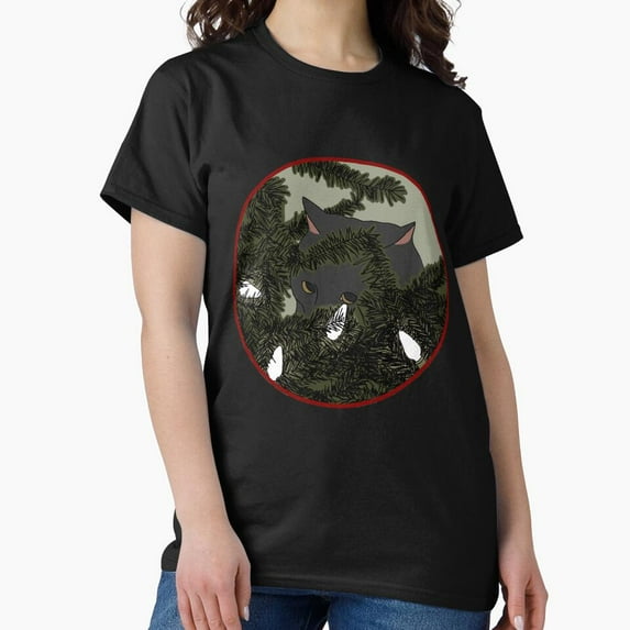 Christmas Cat Black With A St. Nick Hat And A Scarf Funny Holiday ...