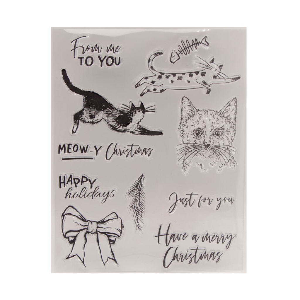 Christmas Cat Clear Stamps Vintage Silicone Seals for DIY Scrapbooking ...