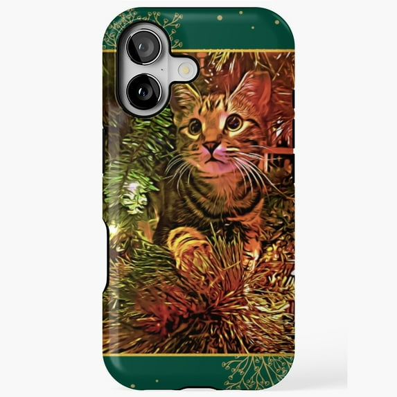 Christmas Cat Holiday Greeting Card Graphic Case iPhone 17 11 12 13 14 ...