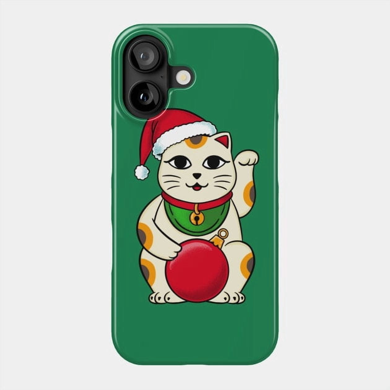 Christmas Cat Lucky Maneki-neko Holiday Case for Apple iPhone 11-17 ...