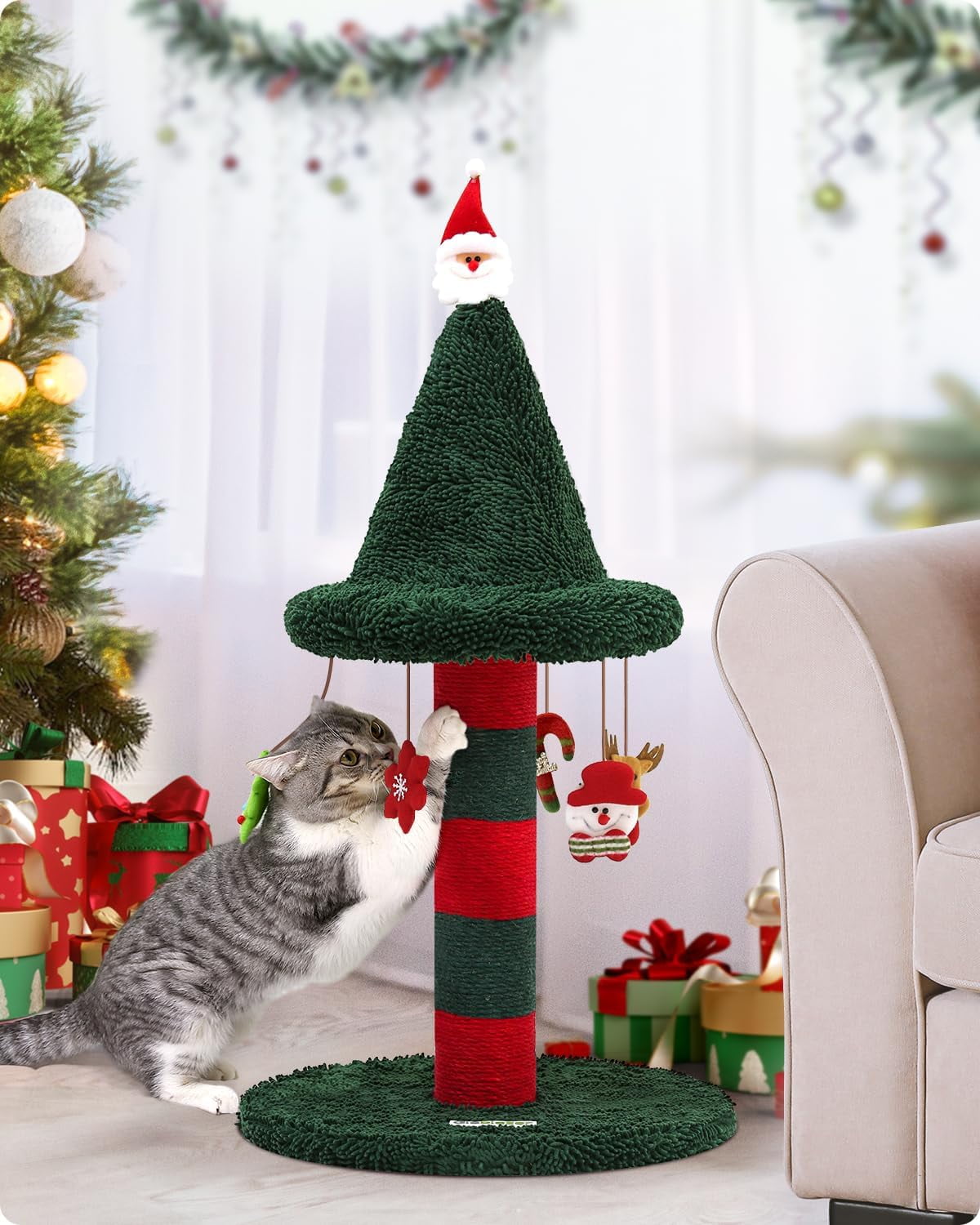Christmas Cat Scratching Post 31 Inch Cat Scratcher Cute Scratch Posts