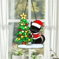 Christmas Cat Suncatcher – Acrylic Stained Glass Kitty Tree Ornament - Walmart.com