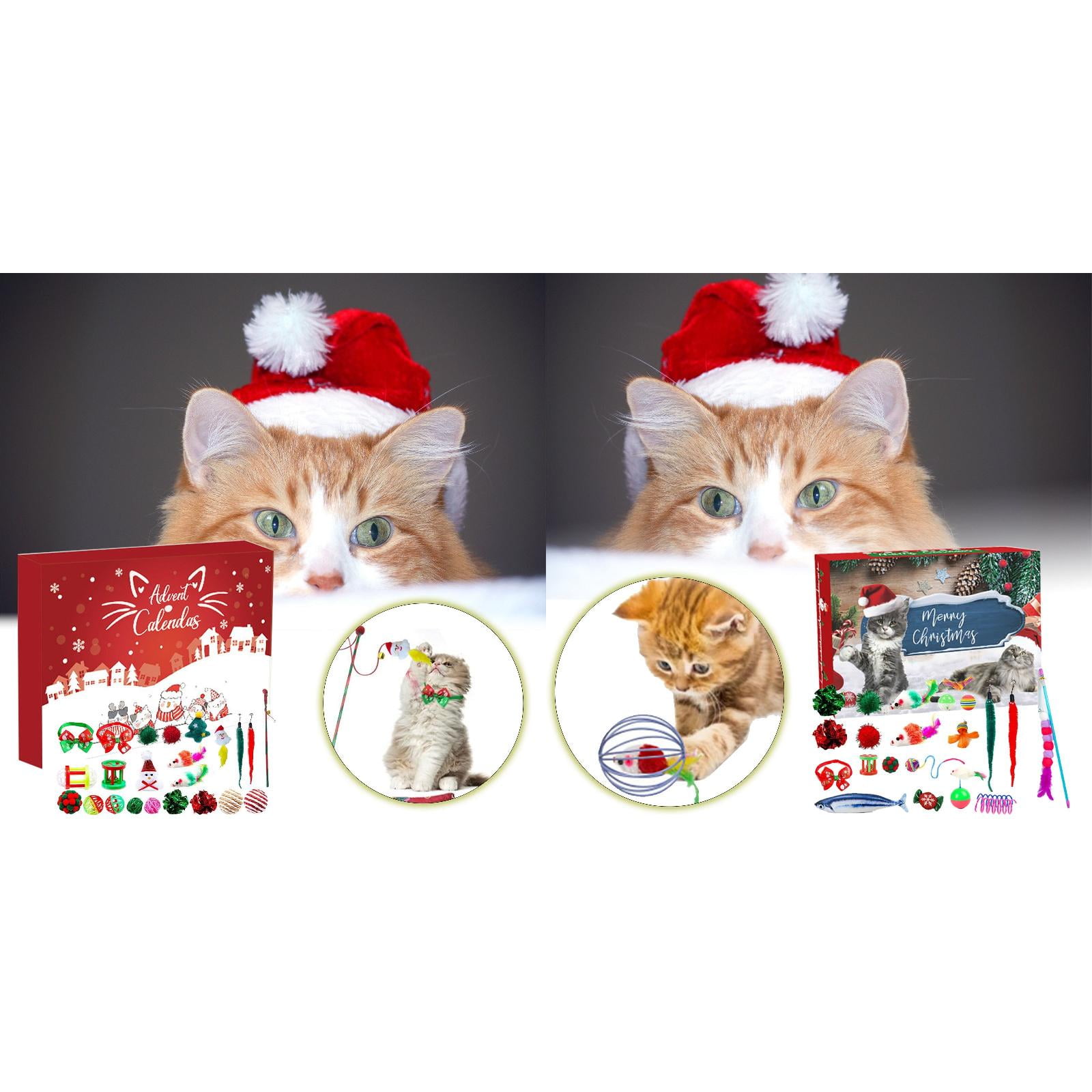 Christmas Cat Toy Countdown Set Interactive Holiday Festive Pet for ...