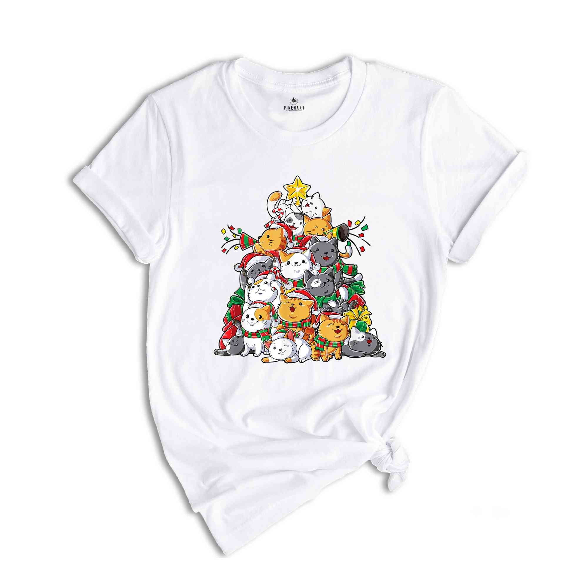 Christmas Cat Tree Shirt, Cat Lover T-Shirt, Christmas Gift, Cat Tree ...