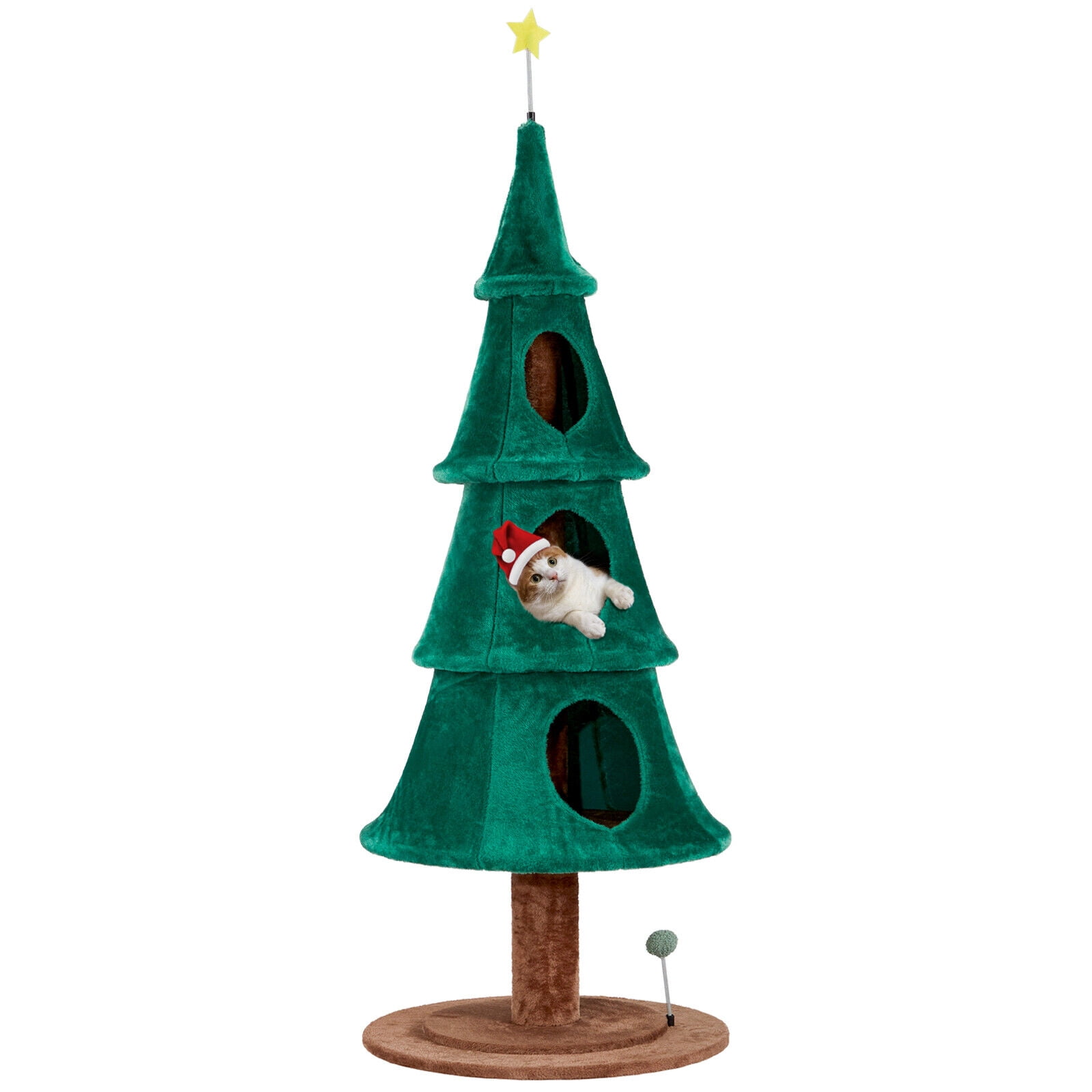 Christmas Cat Tree Tower Condo Scratching Posts Activity Centre ...