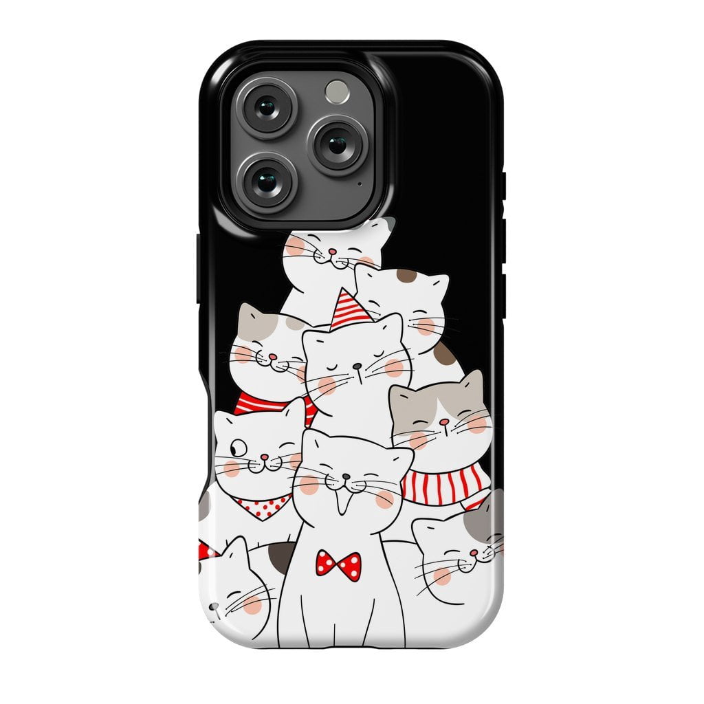 Christmas Cats Festive Holiday Cartoon Phone Case for 11/12/13/14/15/16 ...