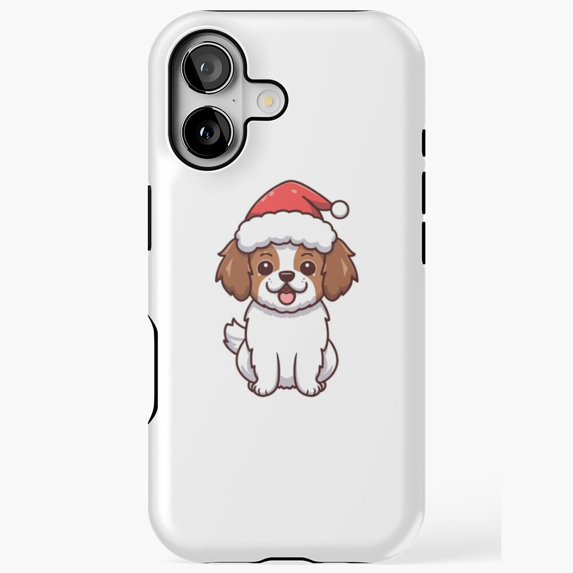 Christmas Cavoodle Puppy Dog Case for iPhone 11 12 13 14 15 16 17 Pro ...