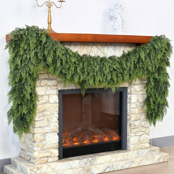 Ikeay Artificial Cedar Garland 1-Pack, 1.8 Meters Green Christmas ...