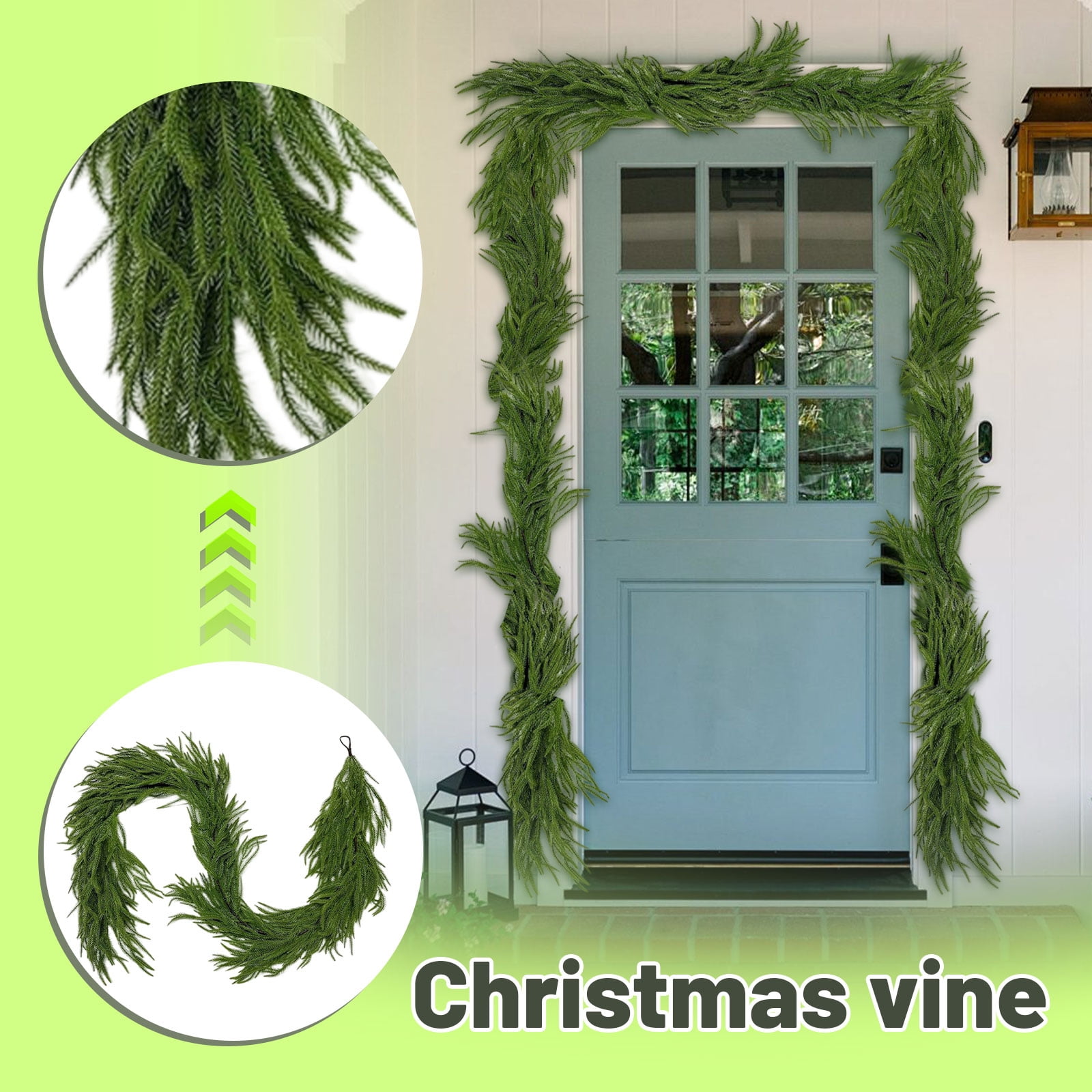 Christmas Cedar Garland Artificial Realistic, Real Touch Greenery ...