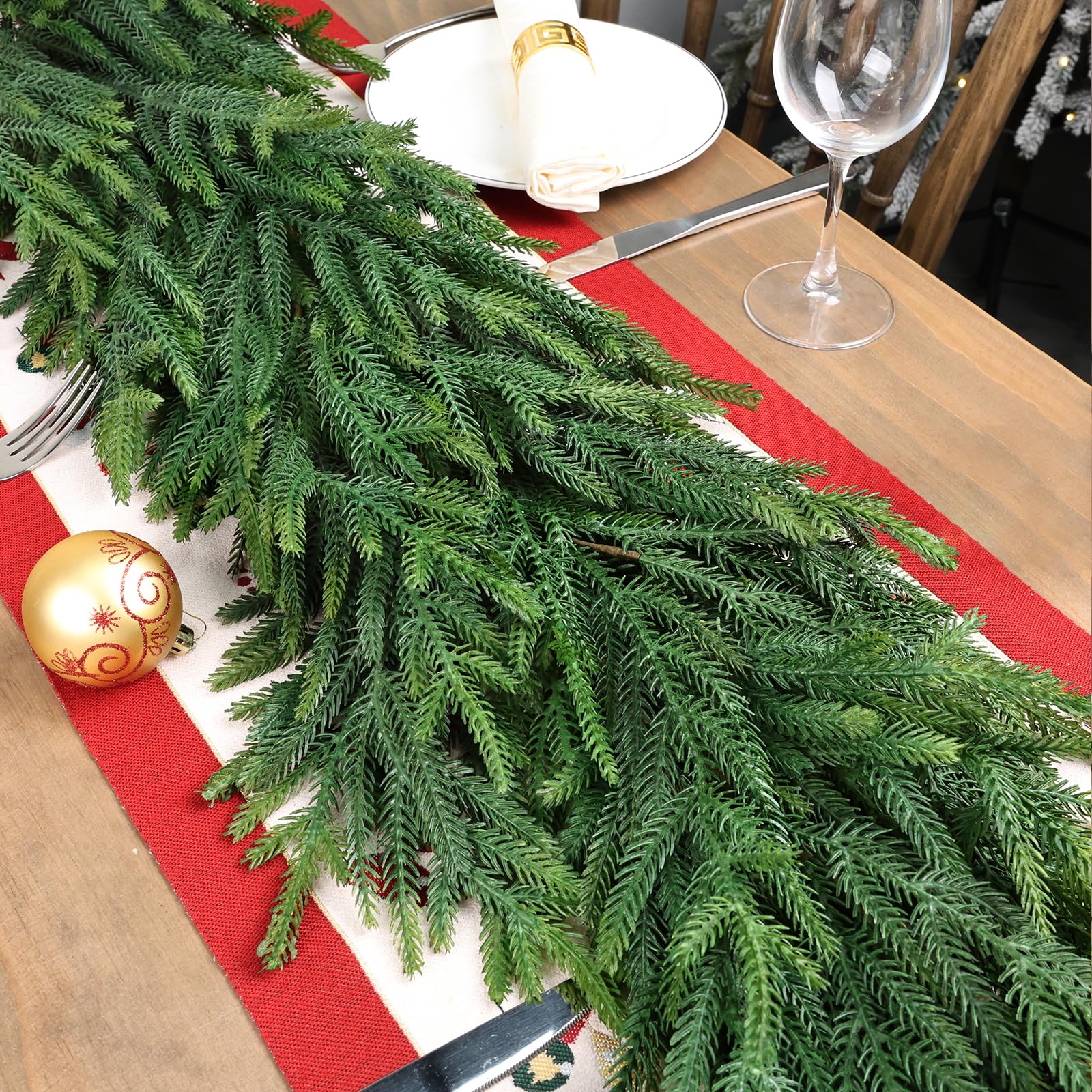 Christmas Cedar Garland for Staircase Real Touch Droopy Bendable ...