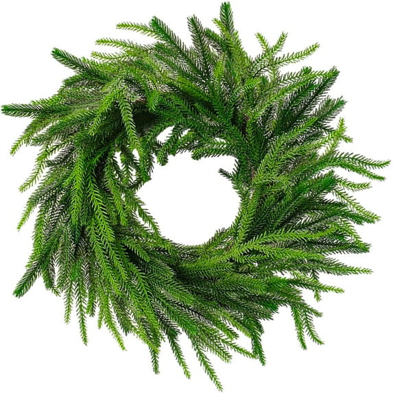 Christmas Cedar Wreaths,20 Inch Artificial Green Wreath Greenery ...