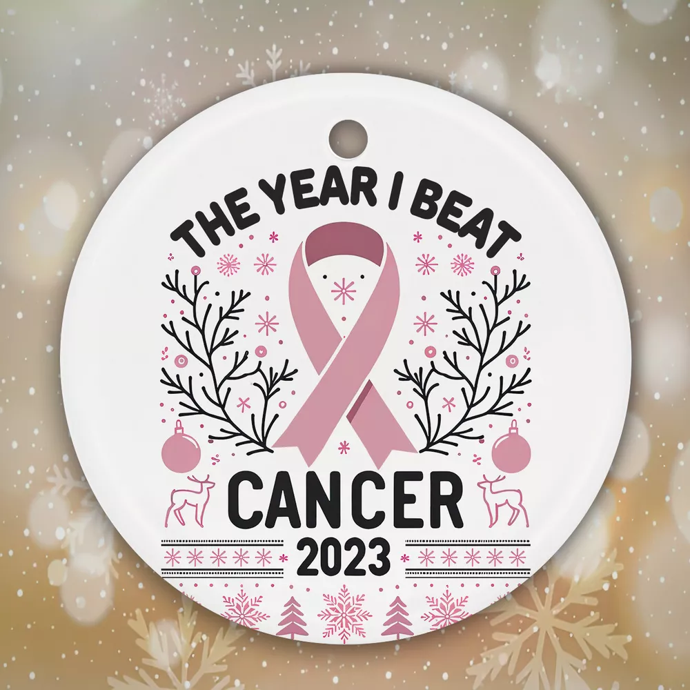 KiraKira Christmas Ceramic Ornament I Won Breast Cancer Warriors Pink ...
