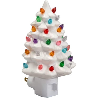 Milltown Merchants Ceramic Christmas Tree Night Light (Pearl Green ...