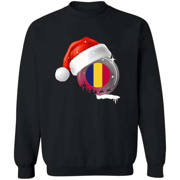 Christmas Chad Flag With Santa Hat Chadian Root Proud Souvenir Crewneck ...
