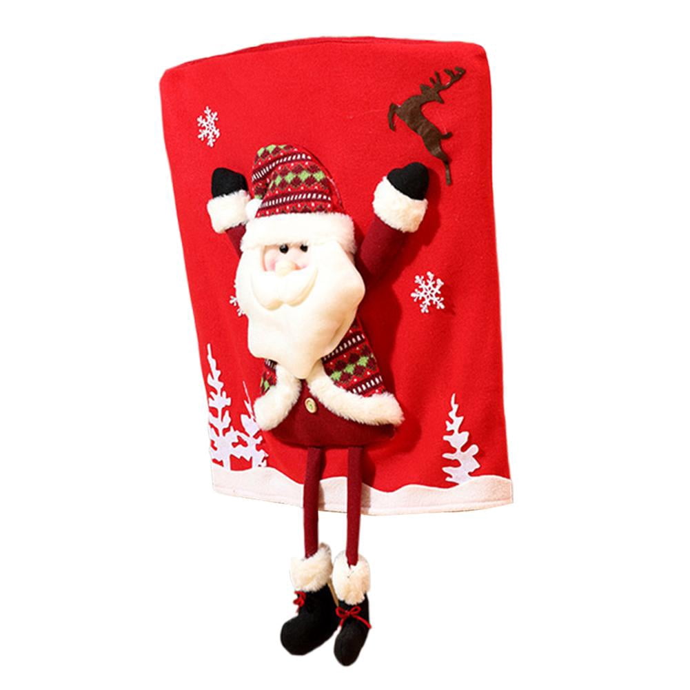 Christmas Chair Covers, 3D Cute Dining Room Christmas Themed Chair Back ...