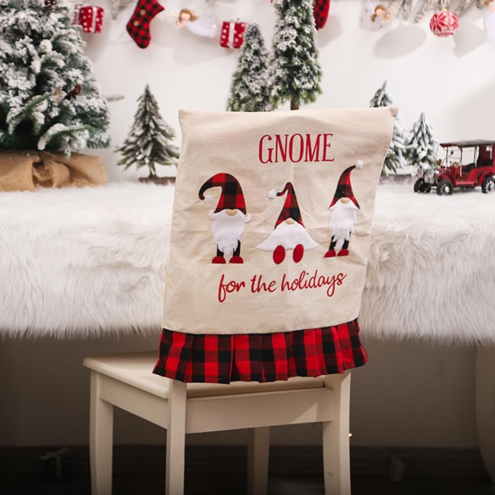 Christmas Chair Covers Gnome Dining Room Chair Slipcovers Seat Back ...