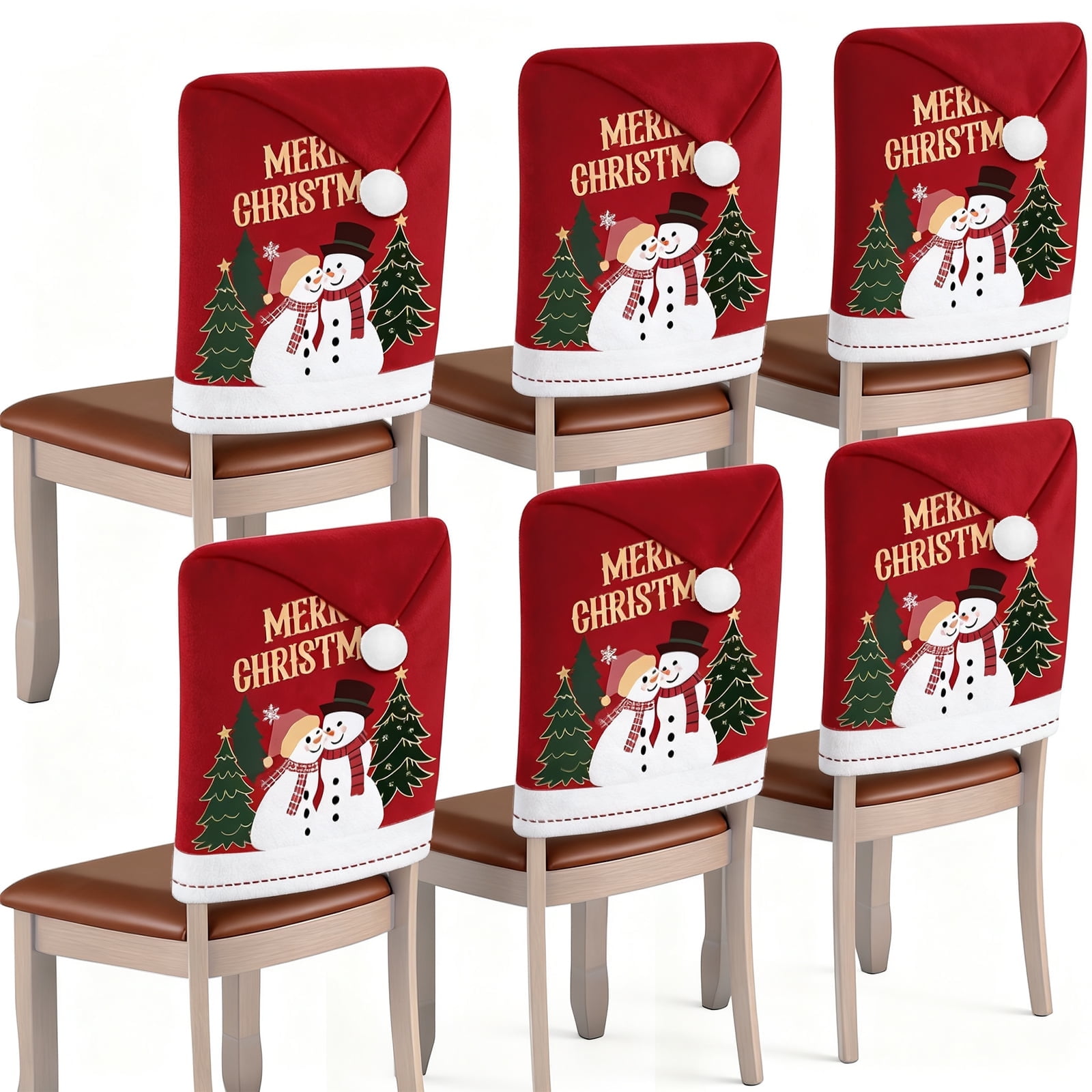 Christmas Chair Covers Set of 6 - Complete Holiday Decor for Dining ...