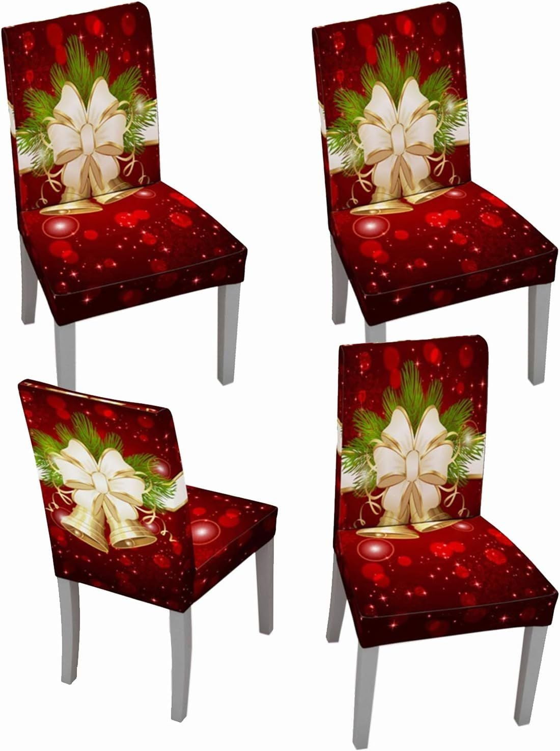 Christmas Chair Covers Stretch Chair Slipcovers, Washable Protector ...