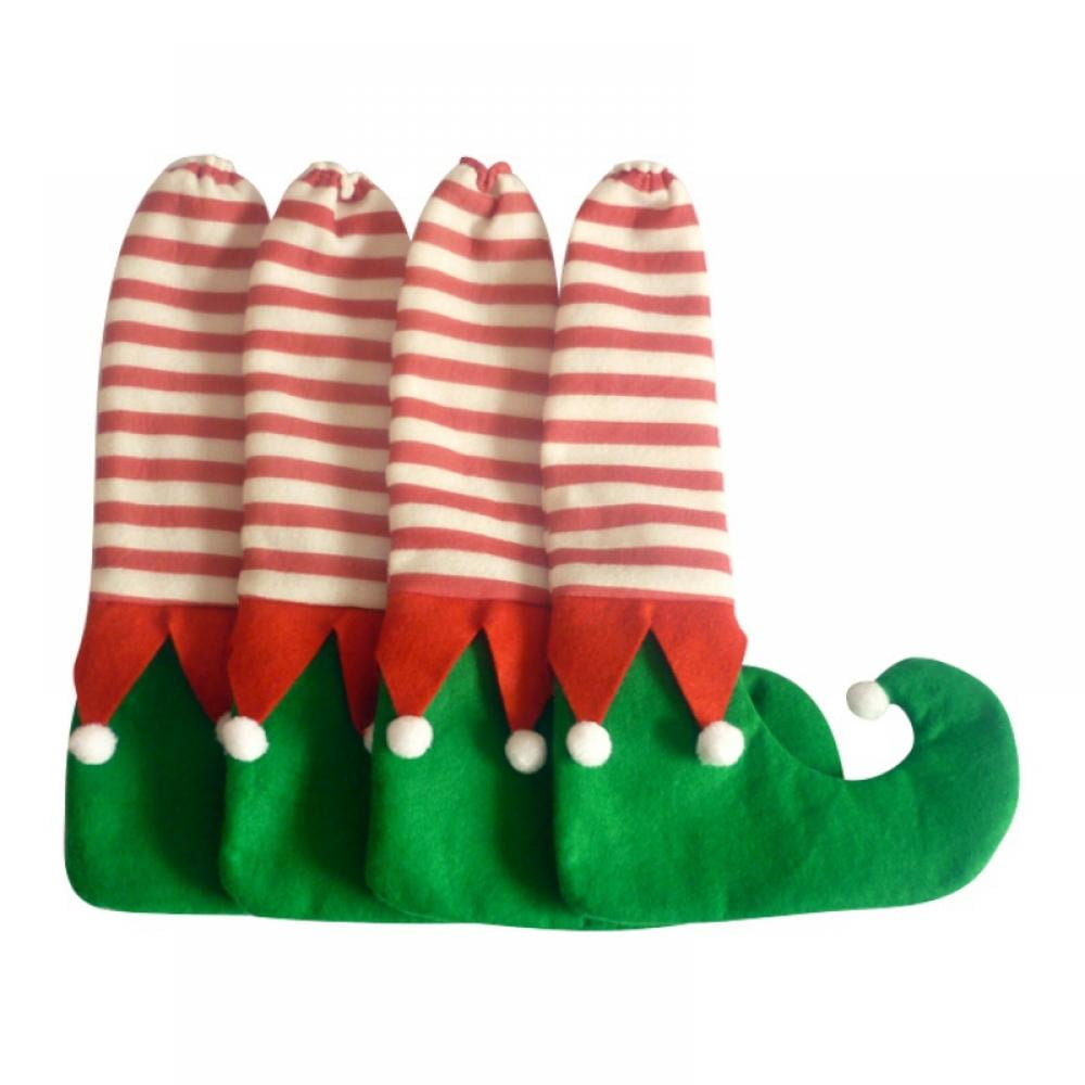 Christmas Chair Leg Covers Table Leg Covers Stripes Elf Feet Shoes Legs ...