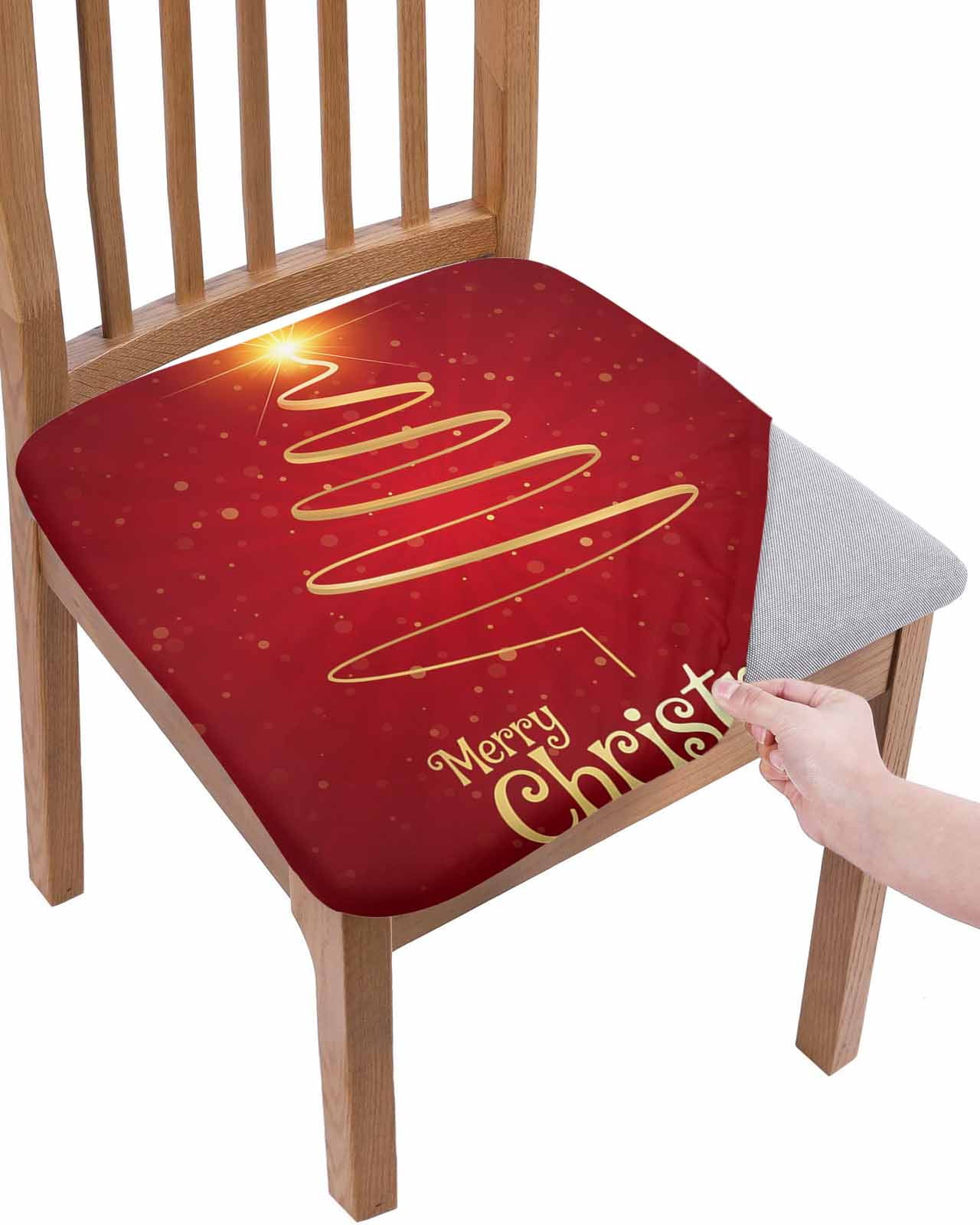 Christmas Chair Seat Covers for Dining Room Stretch Chair Seat Covers ...