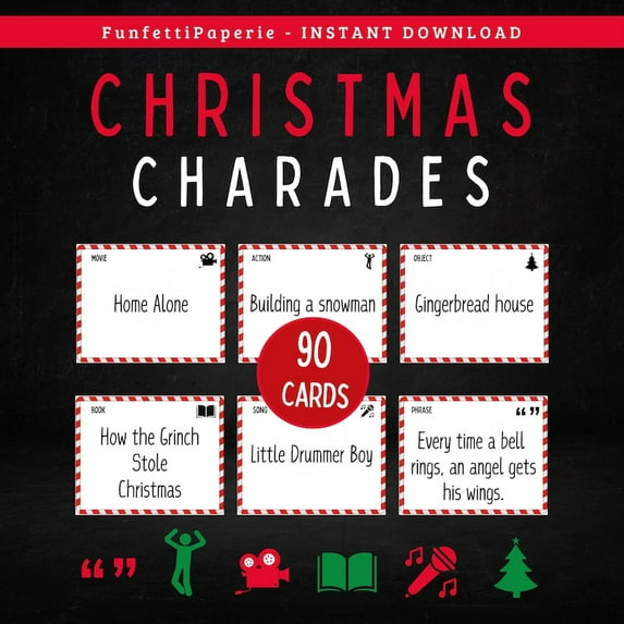 Christmas Charades | Holiday Party Game for Teens & Adults, Family ...