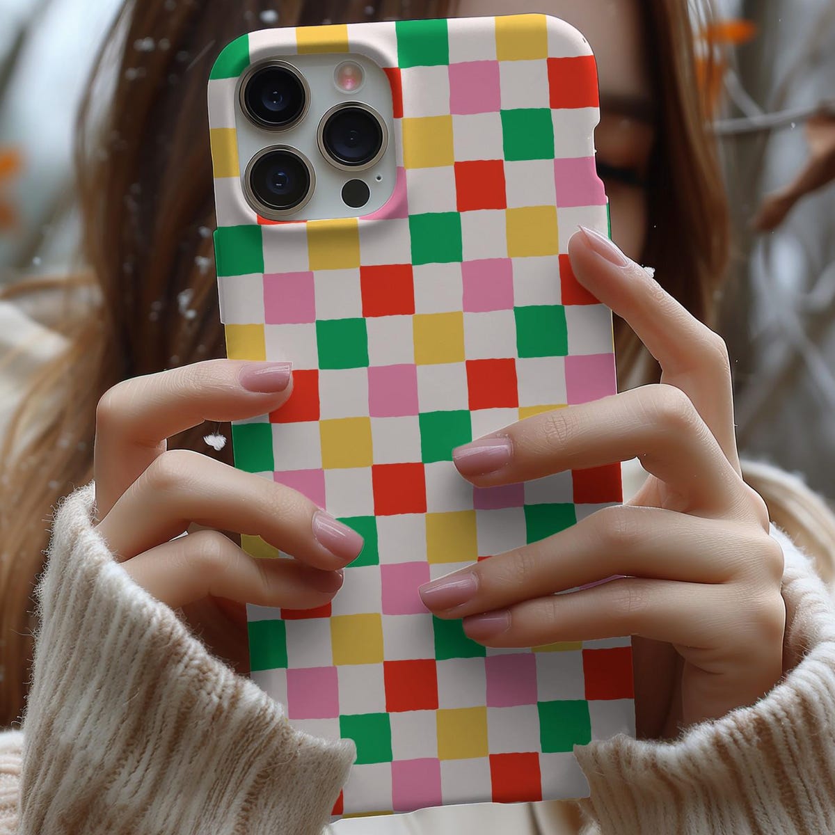 Christmas Checkerboard Holiday Girly Vibe Phone Case 17 16 15 14 13 12 ...