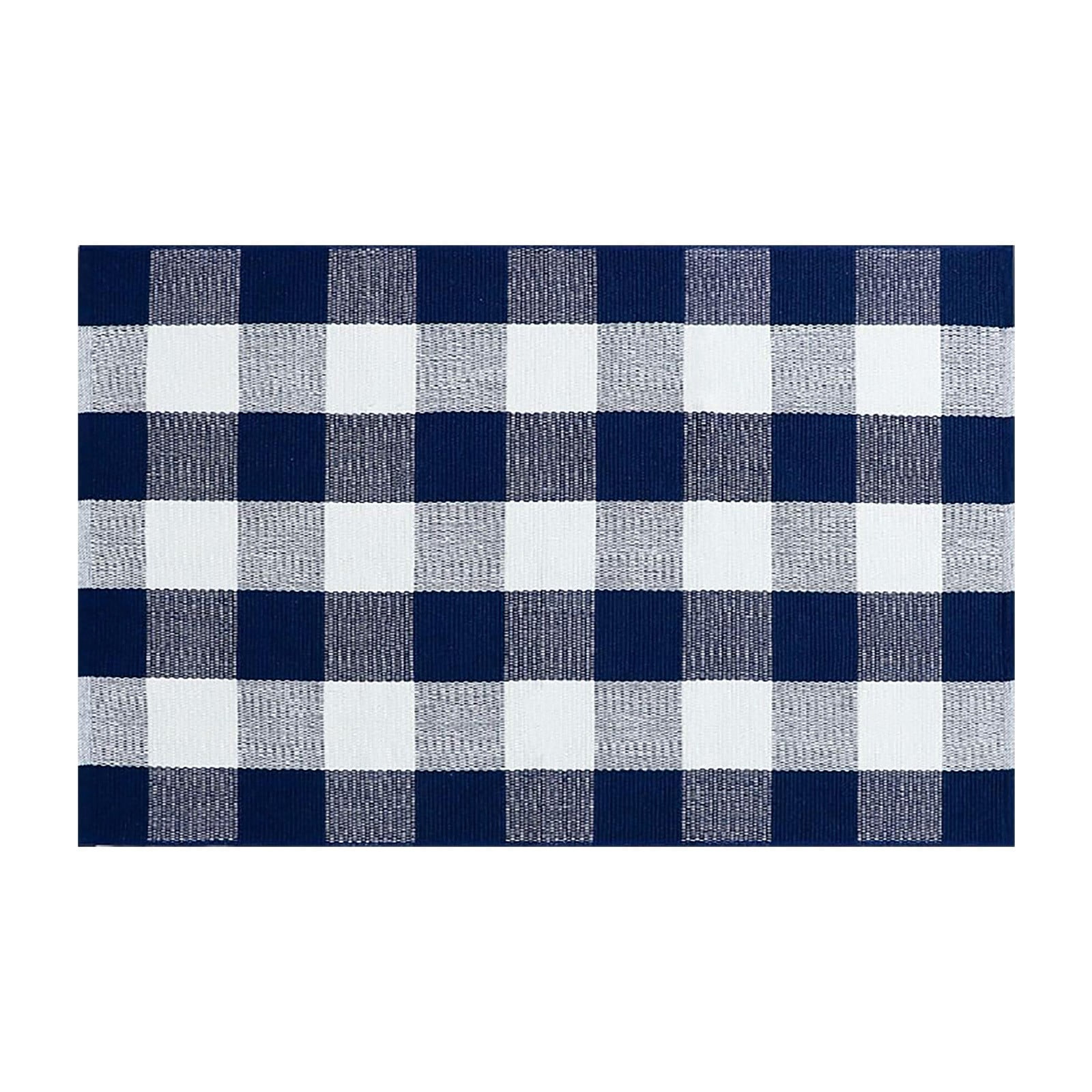 Christmas Checkered Rug Washable Front Door Mat Hand Woven Cotton ...