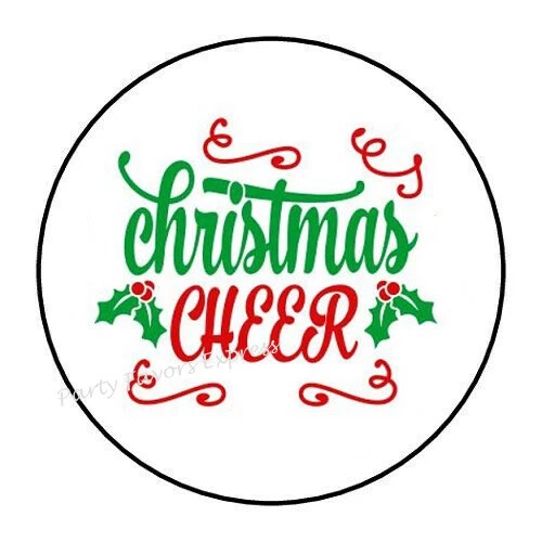 Christmas Cheer Stickers Party Favors Phone Decal Water Bottle Stickers ...