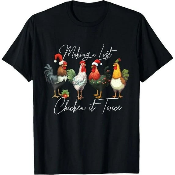 Christmas Chicken Lover Xmas Santa Hat T-Shirt Sizes S-5XL, GrolyTee ...