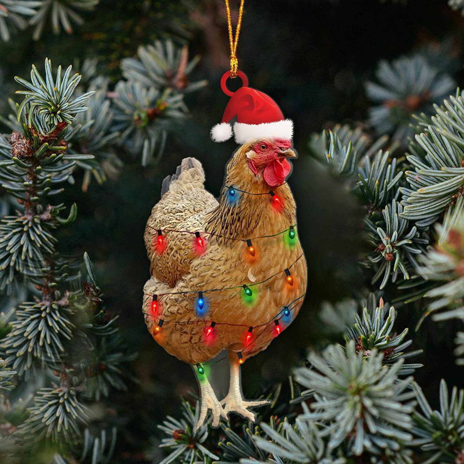 Christmas Chicken Ornaments, Funny Chicken Rooster Hens with Scarf ...