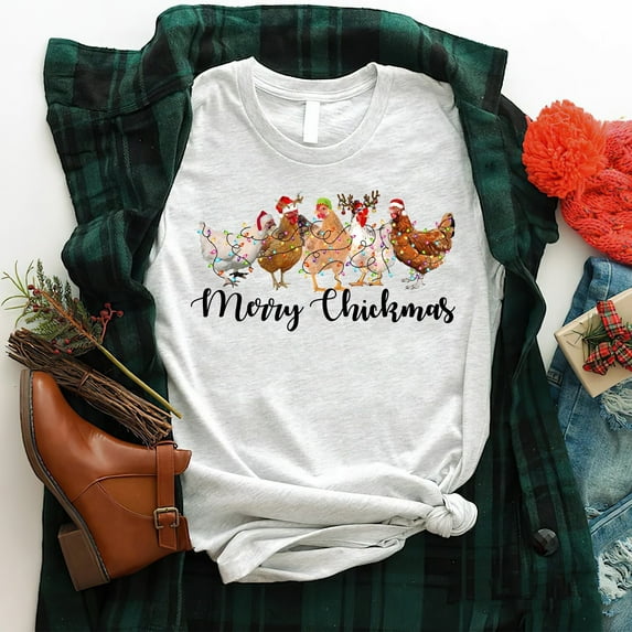 Christmas Chicken Shirt, Merry Chickmas Shirt, Chicken Lover Shirt ...