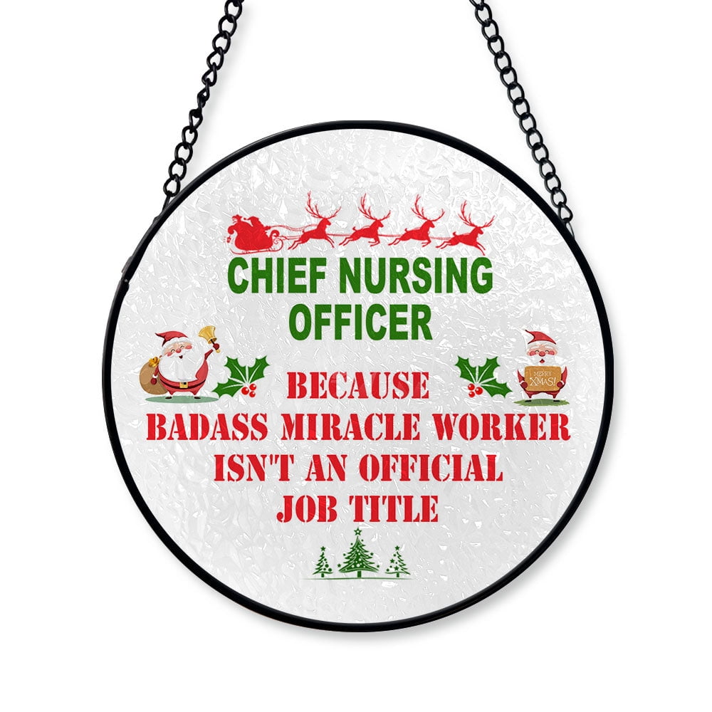 Christmas Chief Nursing Officer Stained Glass Window Hanging 2025 ...