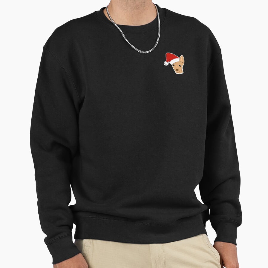 Christmas Chihuahua Dog St. Nick Hat Graphic Unisex Sweatshirt Retro ...