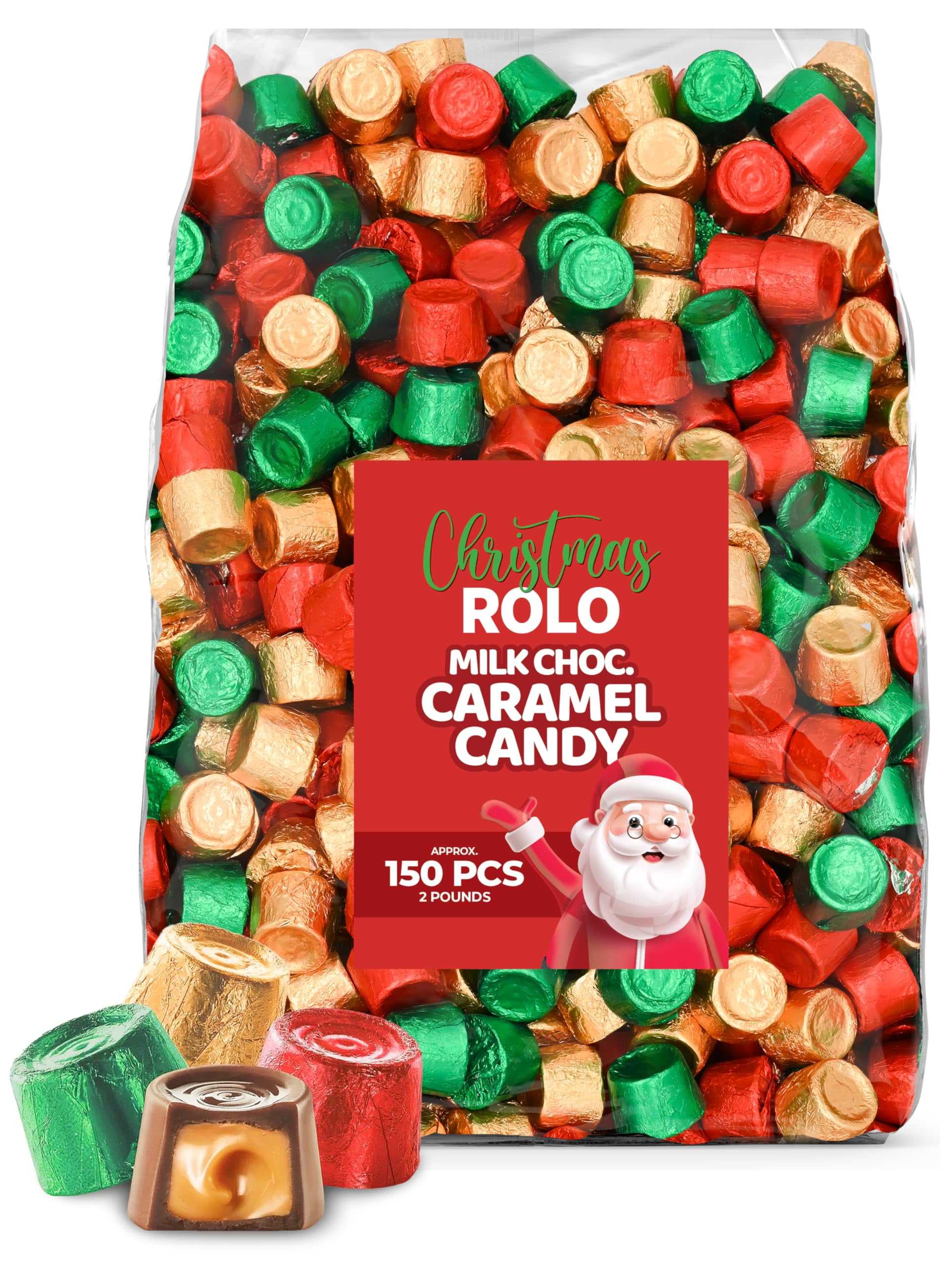 Christmas Chocolate Caramel BCF26 Candy, Rich, Creamy Chocolate Red ...