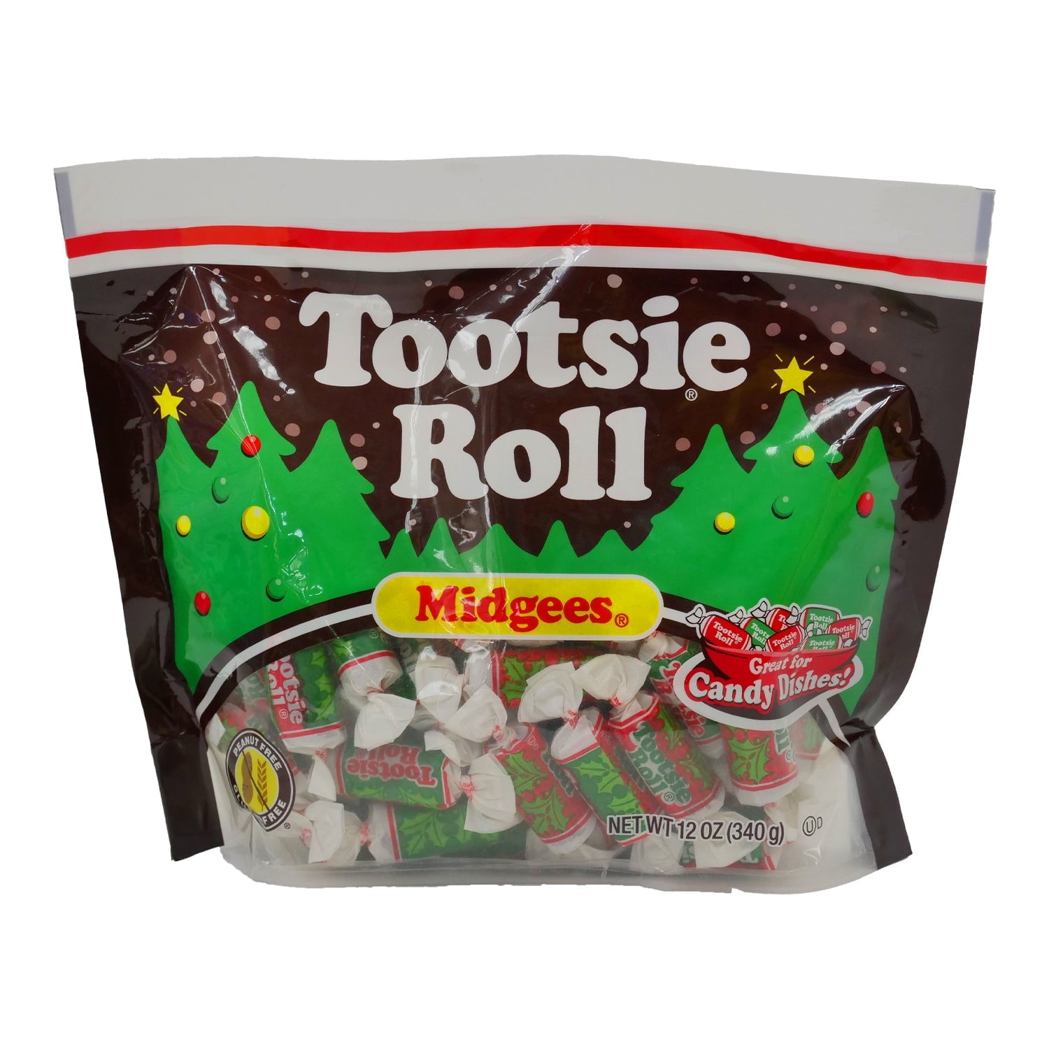 Christmas Chocolate or Vanilla Flavored Tootsie Roll Midgees 12 oz. Bag ...