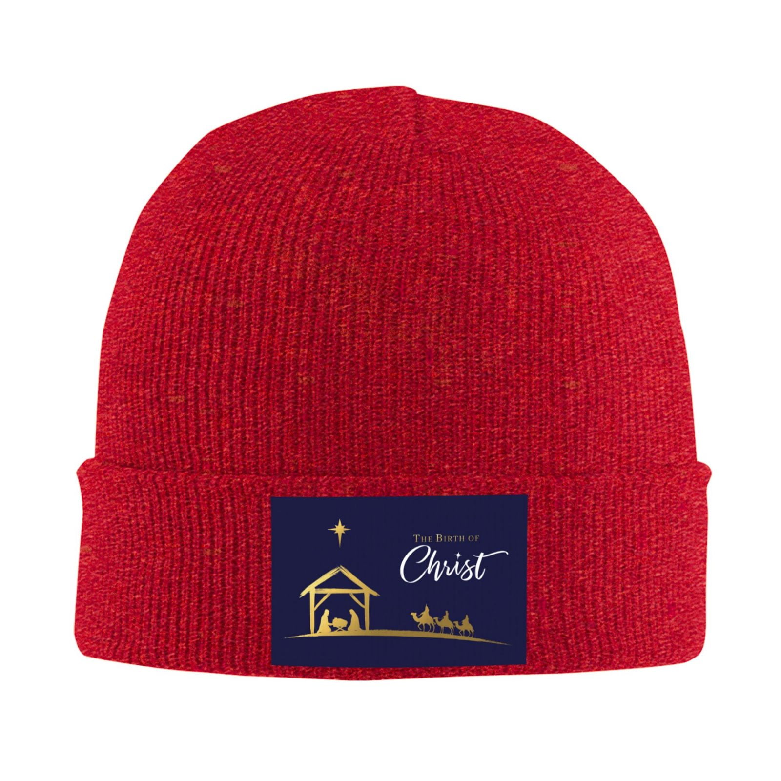 Christmas Christian Nativity Scene Beanie Hat For Women Men Pullover ...