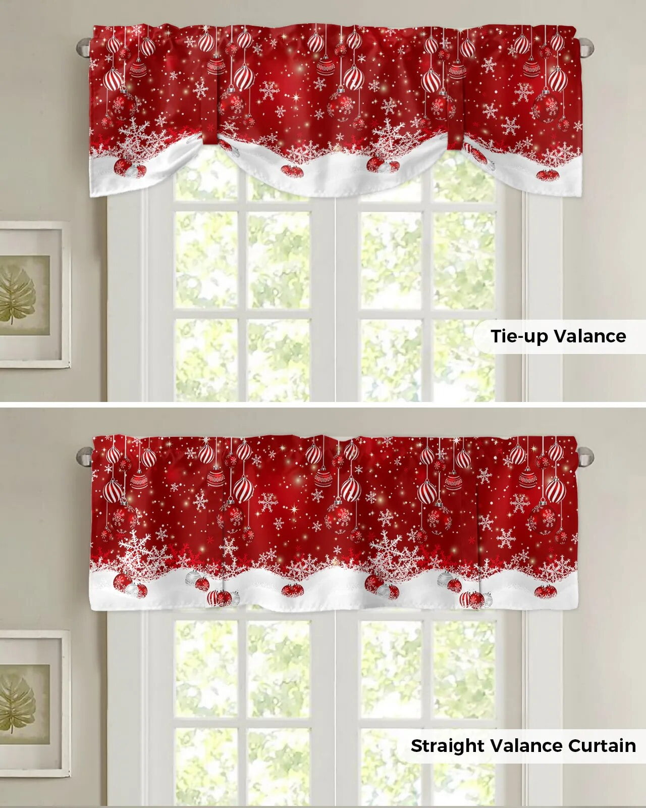Christmas Christmas Ball Window Curtain Living Room Kitchen Cabinet Tie ...