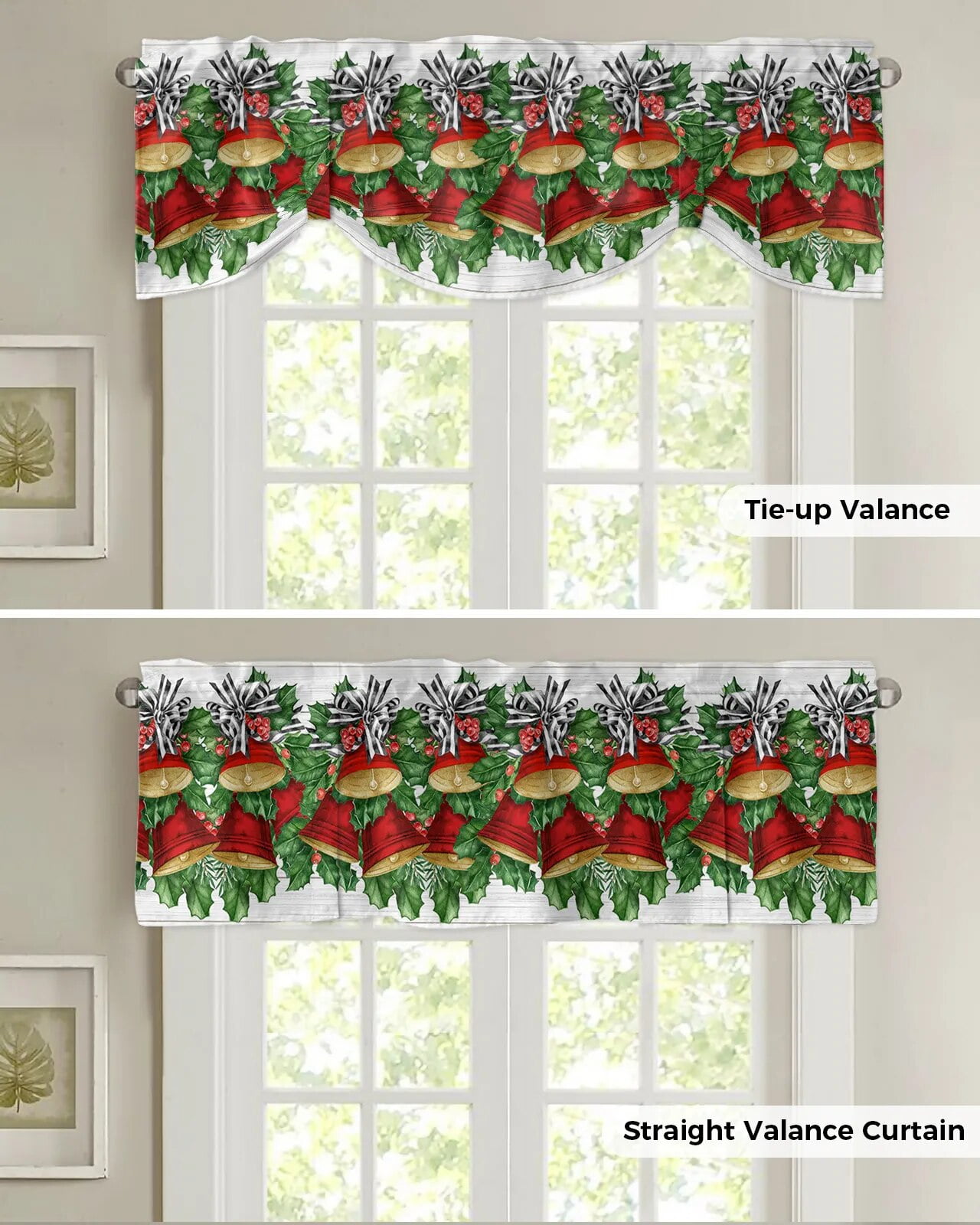 Christmas Christmas Ball Window Curtain Living Room Kitchen Cabinet Tie ...